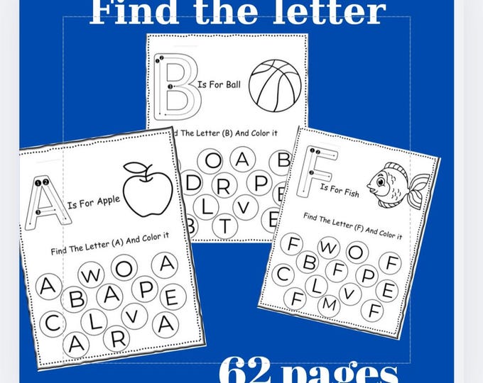 Alphabet Find the Letter Printable Worksheets - Etsy Canada