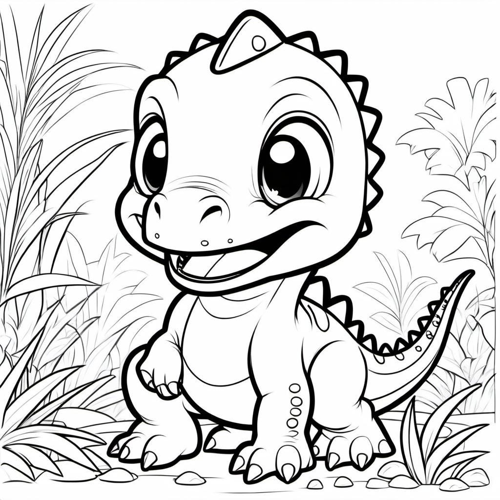 Dino Coloring - Etsy
