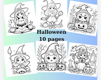 Spooky Halloween Coloring Pages - Etsy