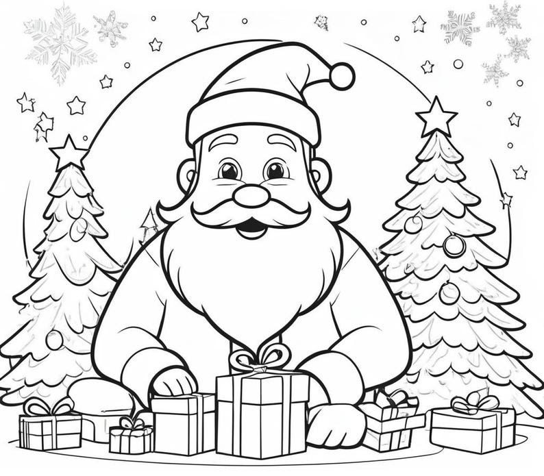 Christmas Bold and Easy Coloring Pages - Etsy