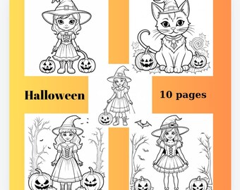 Spooky Halloween Coloring Pages - Etsy