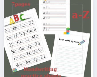 ABC 123 Victorian Handwriting Alphabet Number Practice - Etsy UK