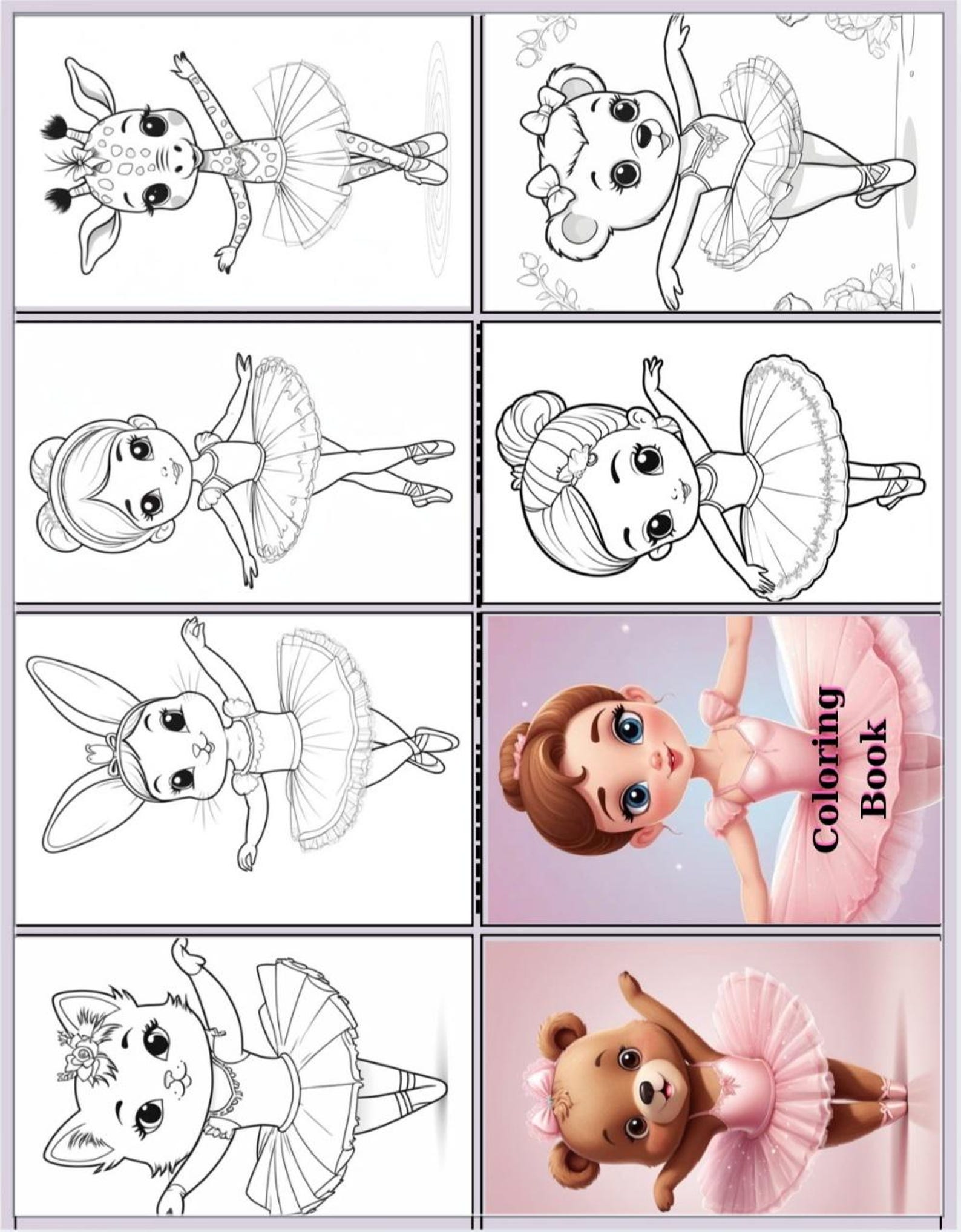 Mini Foldable Coloring Book Ballet Coloring Book Ballerina Coloring ...