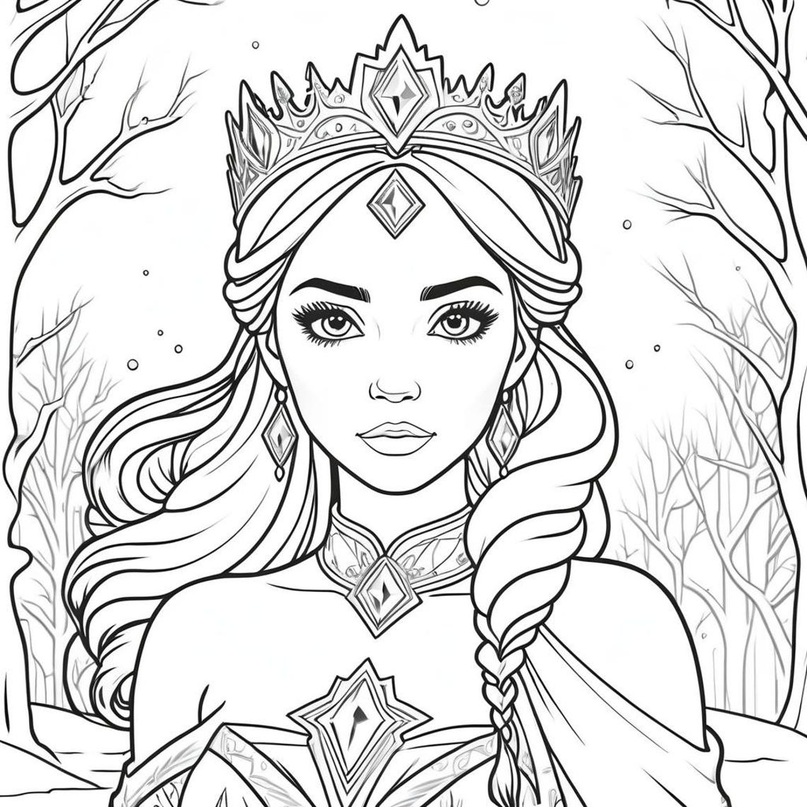 Snow Princess Coloring - Etsy