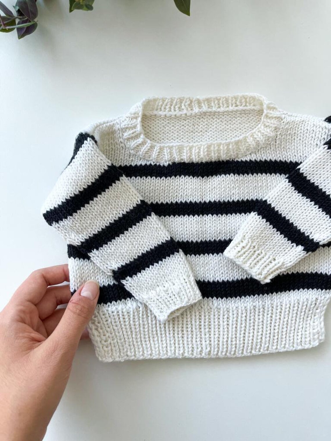 Baby Sweater Easy Knitting Pattern Modern Striped Pullover - Etsy