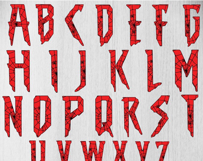 Spiderman Letters Svg Spiderman Numbers Svg Spiderman Font - Etsy Canada