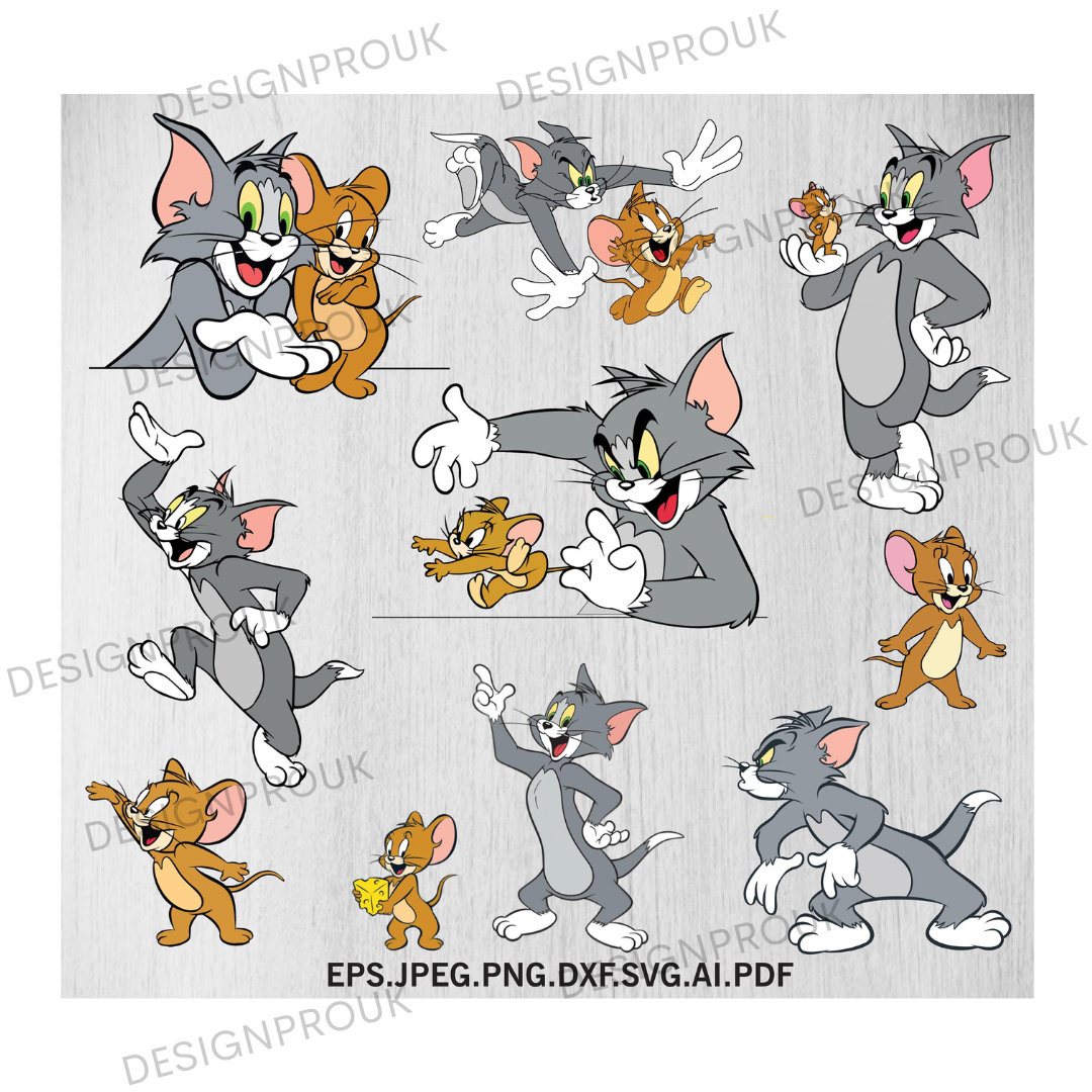 Tom and Jerry SVG Design, Tom and Jerry PNG, Tom and Jerry Jpg Design ...
