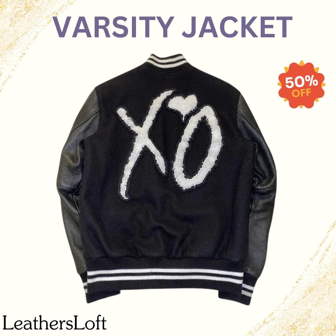 Handmade Weeknd XO Varsity Jacket Black and White Handmade Cosplay ...