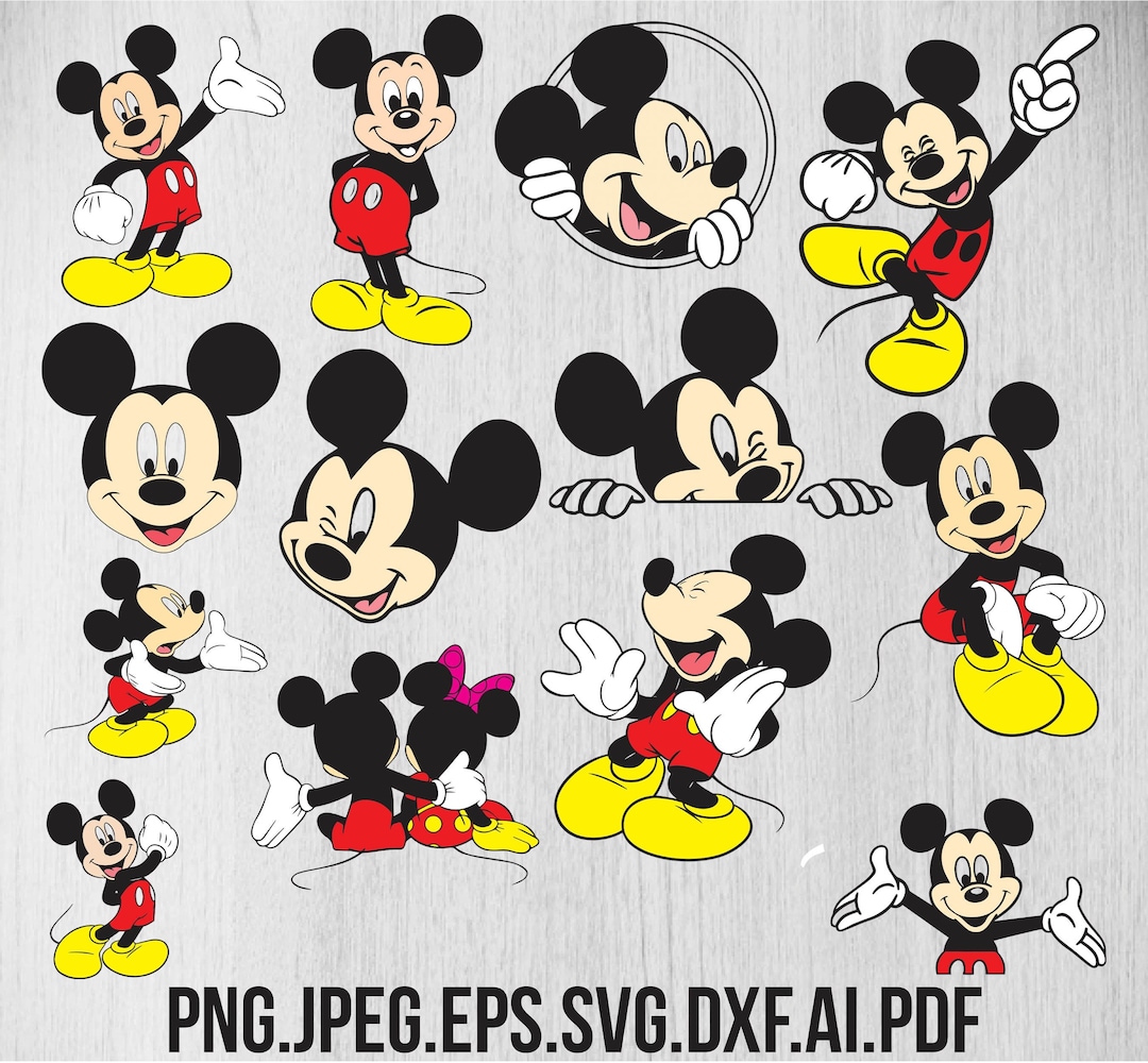 Mickey Mouse SVG Bundle Layered Head Svg Birthday Tshirt Svg, Tumbler ...