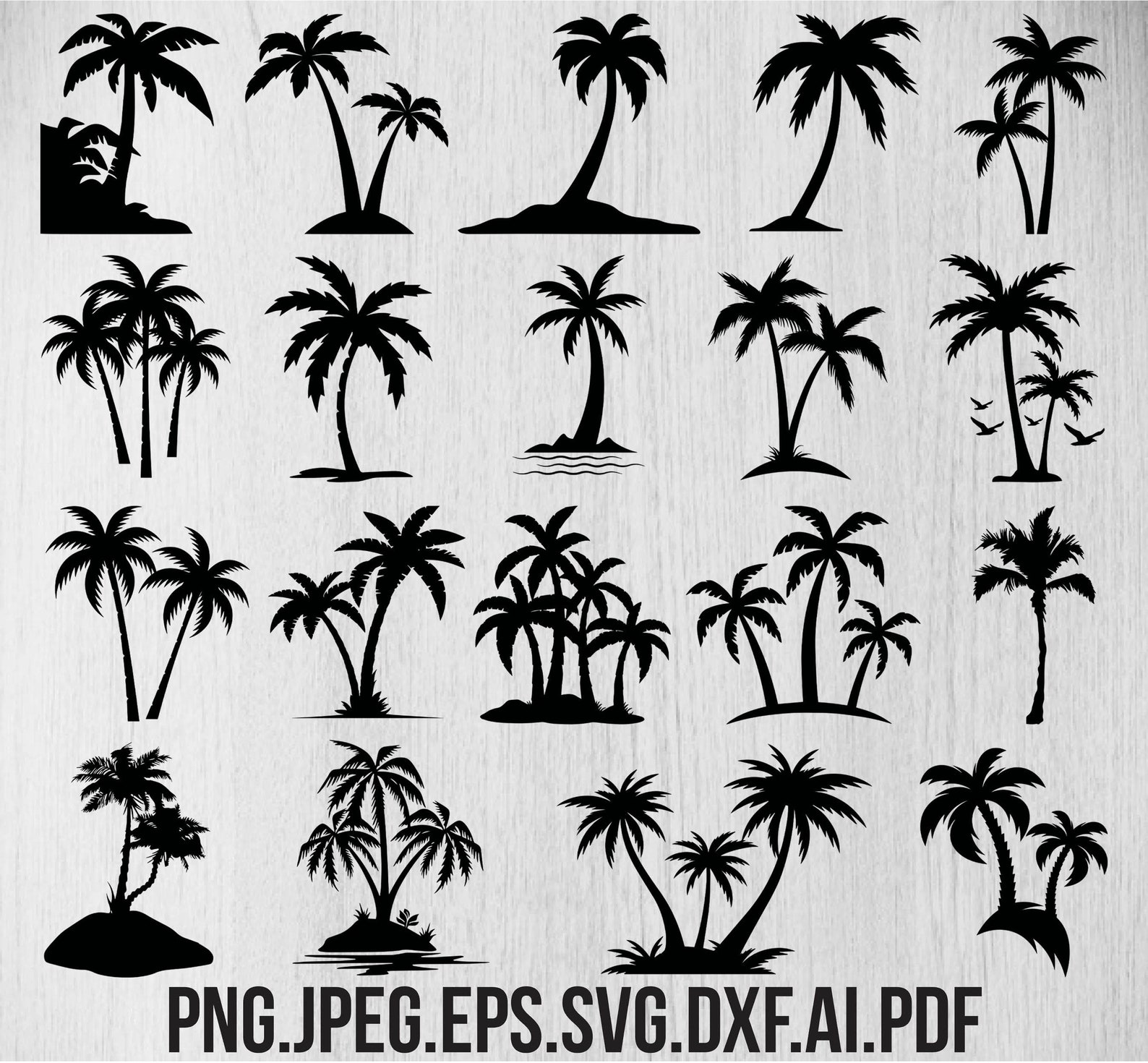 Palm Tree SVG Bundle Palm Tree PNG Bundle Palm Tree Clipart Palm Tree ...