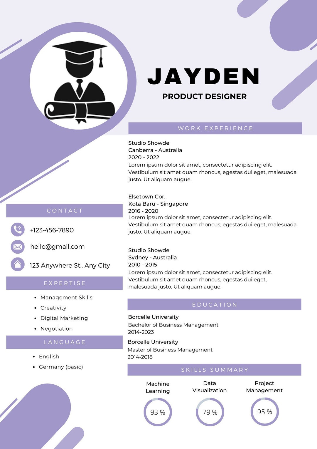 Minimalist Curriculum Vitae Templates Customizable Cover - Etsy