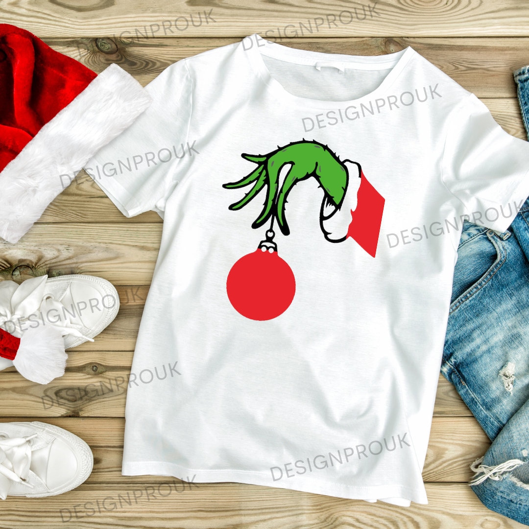Grinch Cara Svg / Grinch Mano SVG / Grinch Cara y Mano con Adorno ...