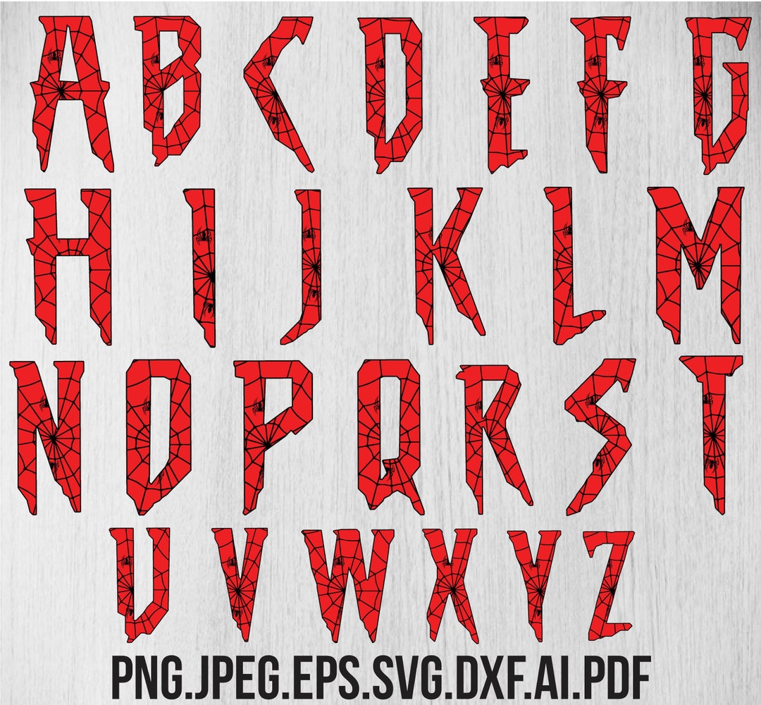 Spider Font SVG, Spider Alphabet SVG, Spider Font,spider Web Font,spider Web Svg,spider ,spider ...