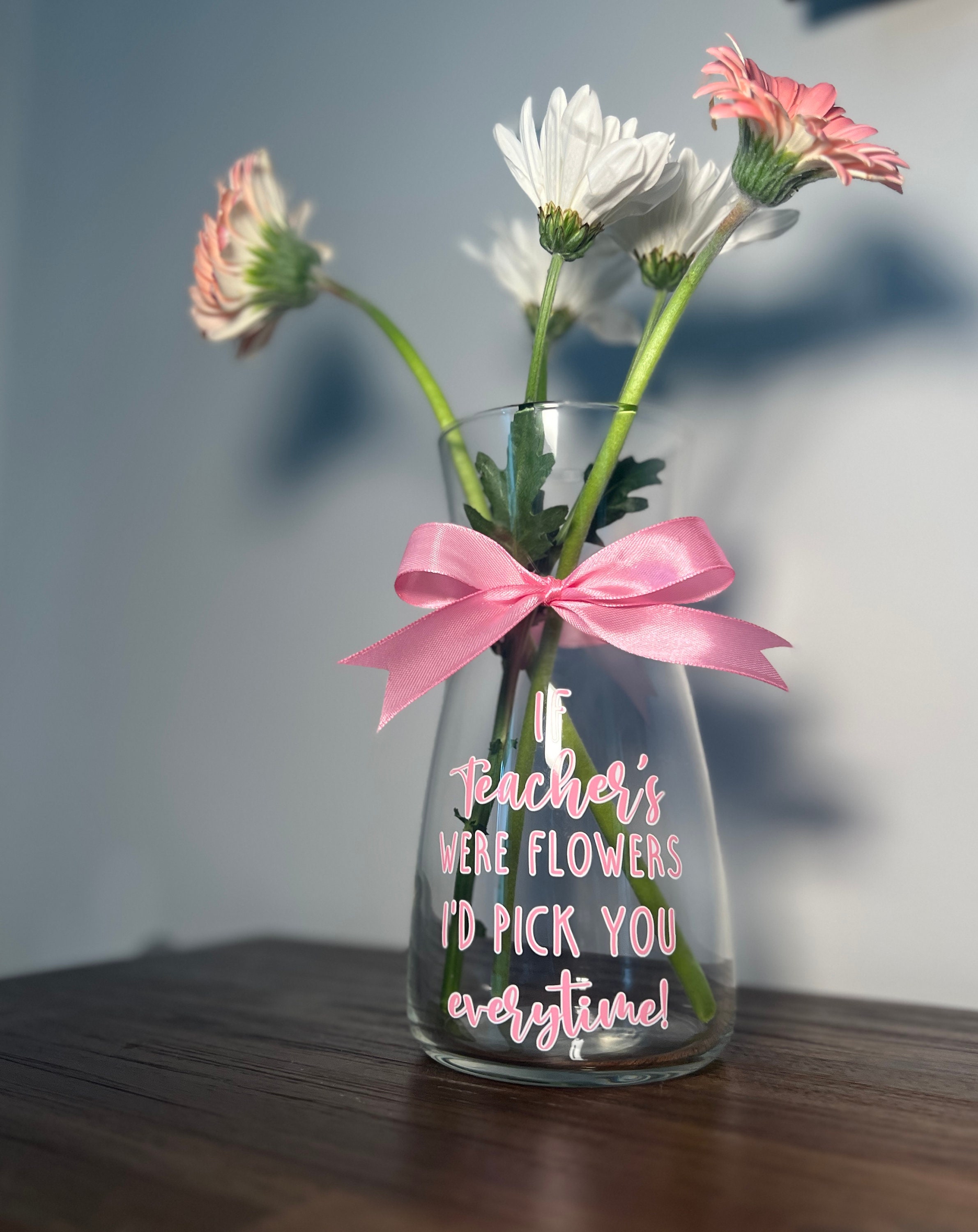 Personalised Teacher Flower Vase, Custom Gift Vase, Customised Vase ...