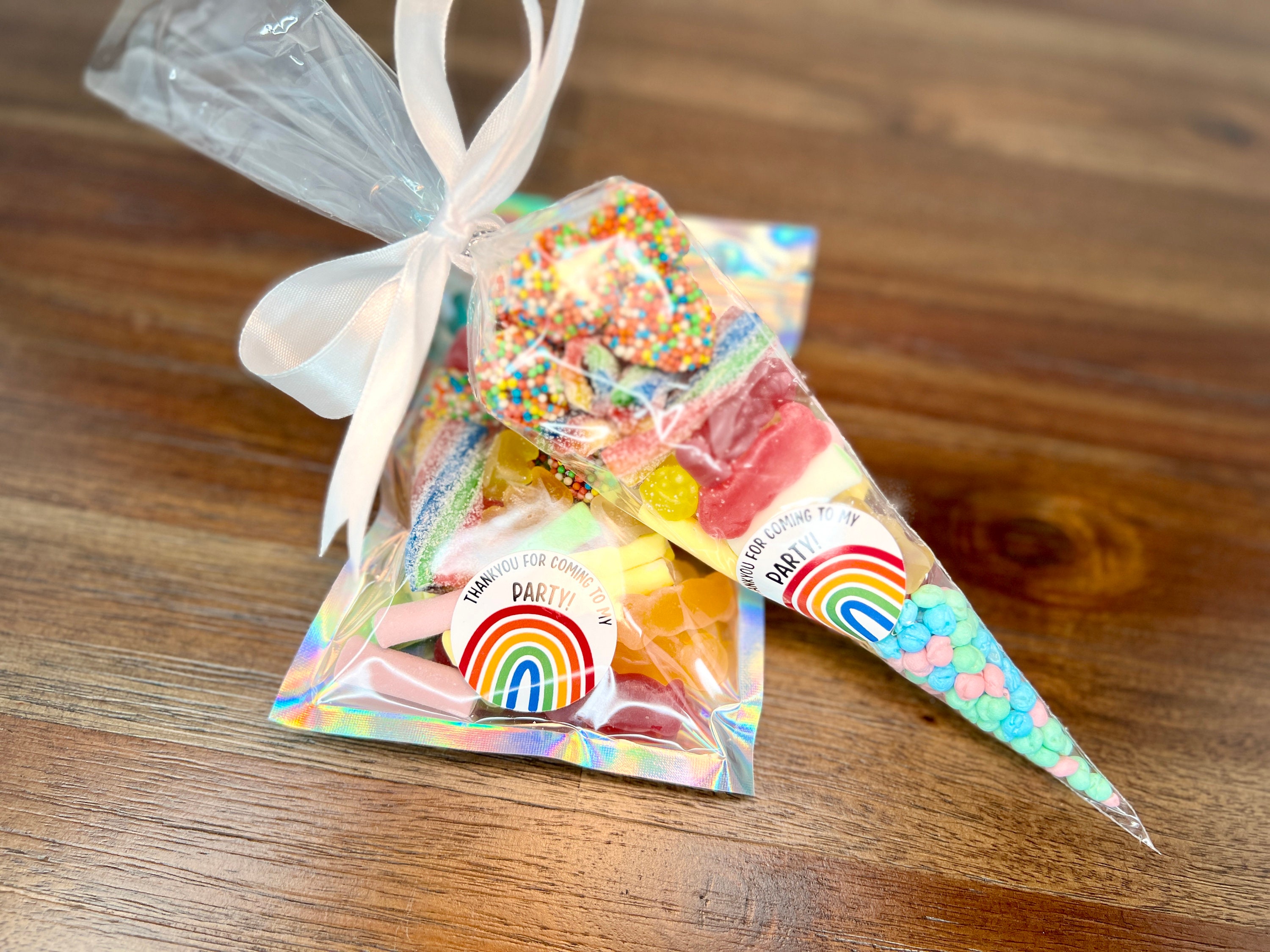 Rainbow Birthday Party Favours, Sweet Cone Treats, Party Bag Fillers ...
