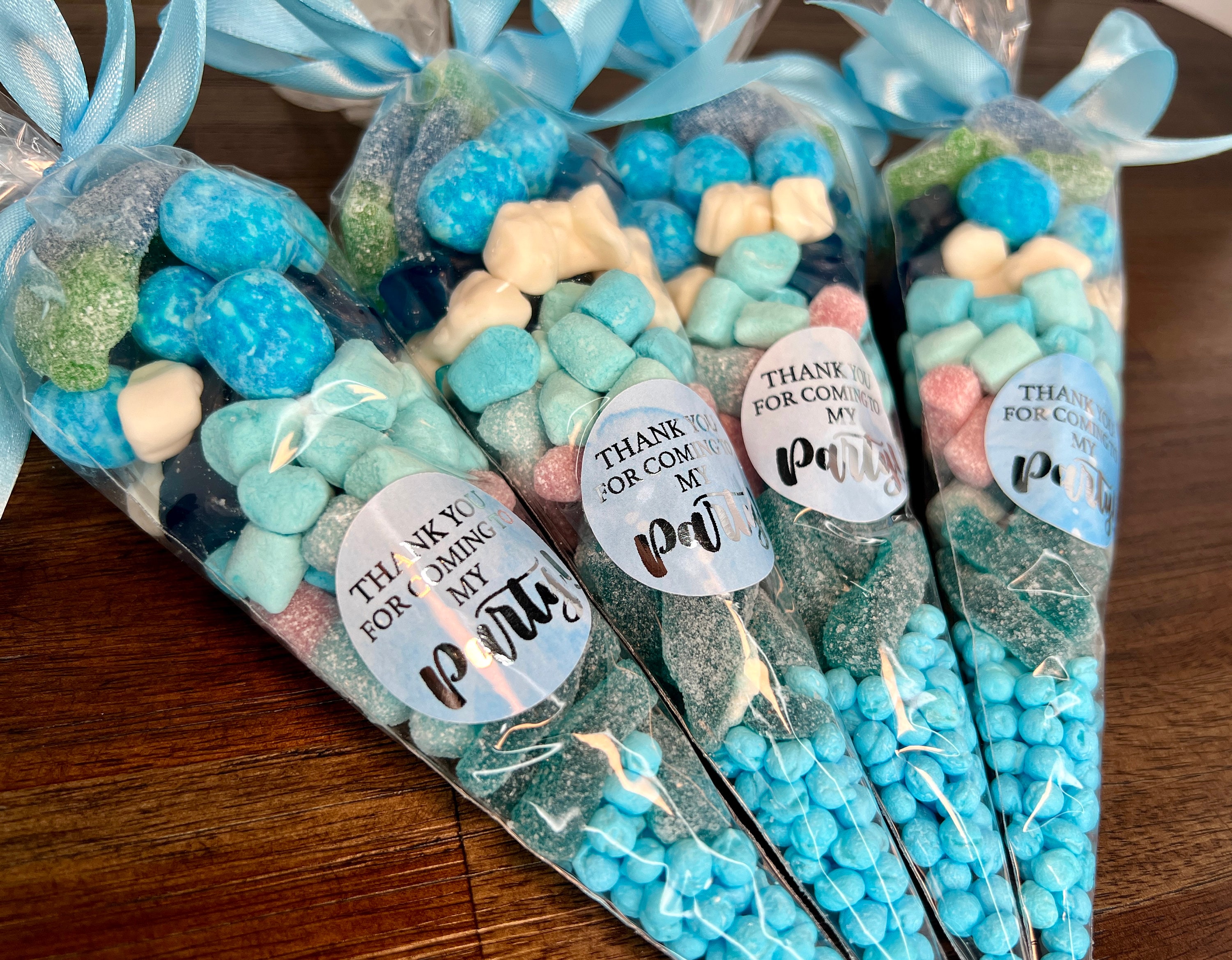 Blue Party Sweet Cones, Kids Favour Bags, Birthday Treat Bags, Candy ...