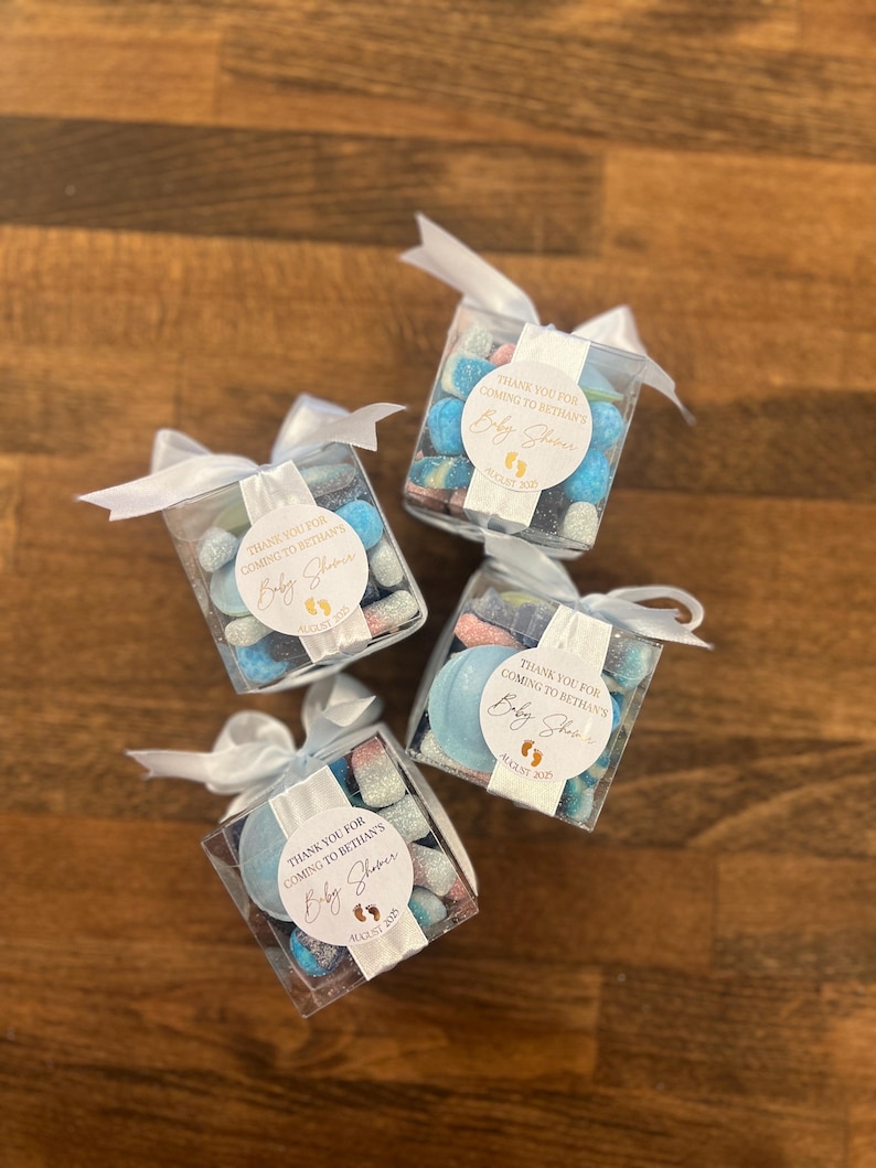 Personalised Baby Shower Thank You Sweet Favour - Sweet Cone, Bag, Box ...