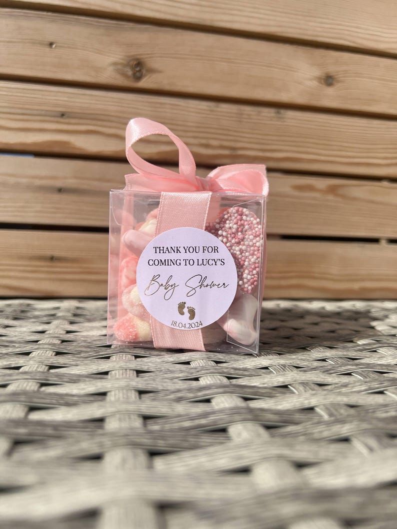 Personalised Baby Shower Thank You Sweet Favour - Sweet Cone, Bag, Box ...