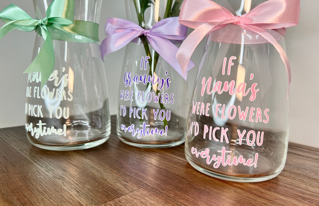 Personalised Mothers Day Flower Vase, Custom Gift Vase, Customized Vase ...