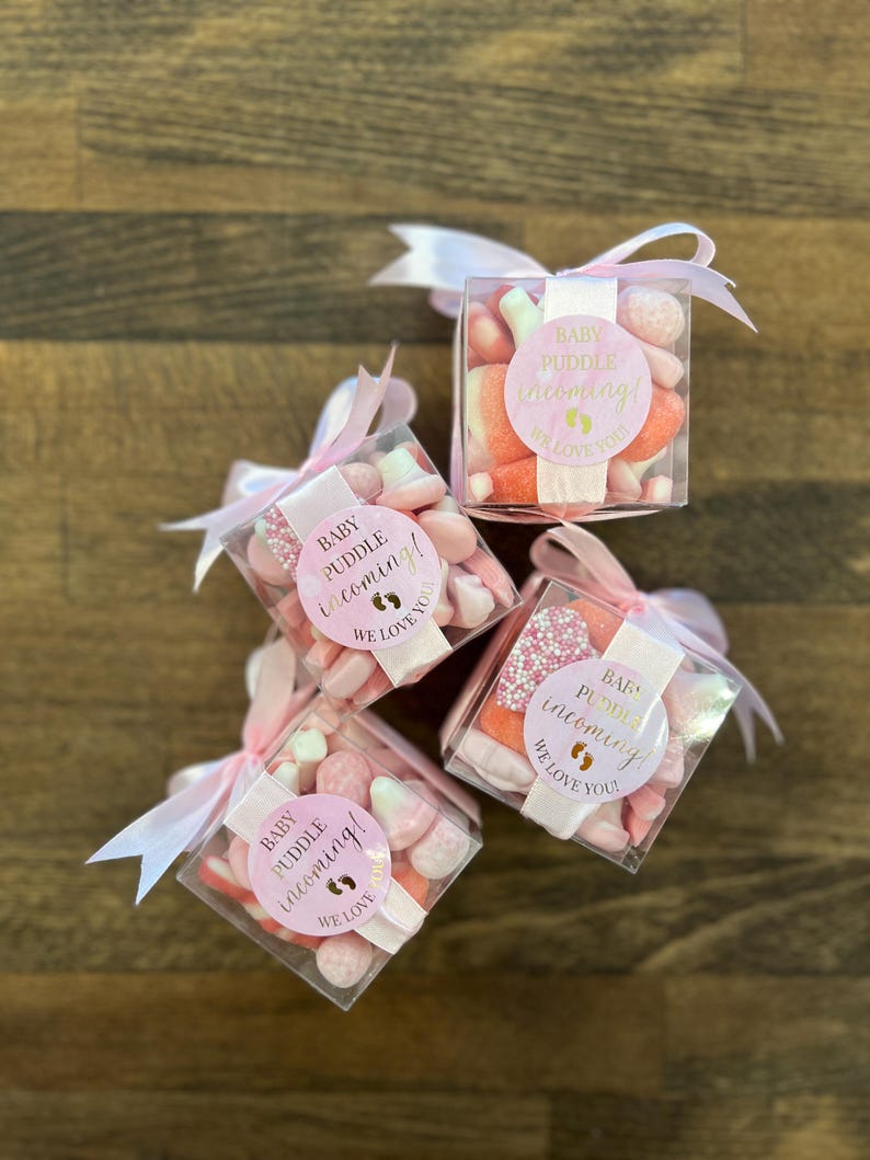 Baby Incoming Baby Shower Favour | Personalised Surname Sticker | Pink ...