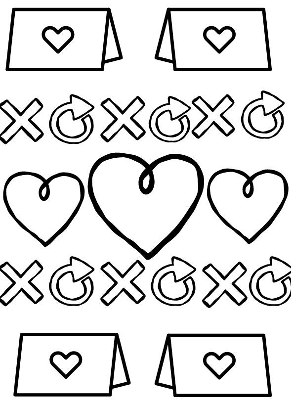 Valentines Day Digital Coloring Book Pages - Etsy
