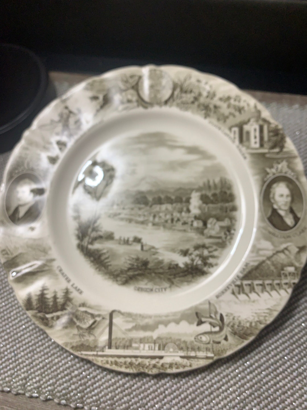 Vintage the Oregon State History Plate Made for Meier & Frank Co by Johnson Bros England. - Etsy