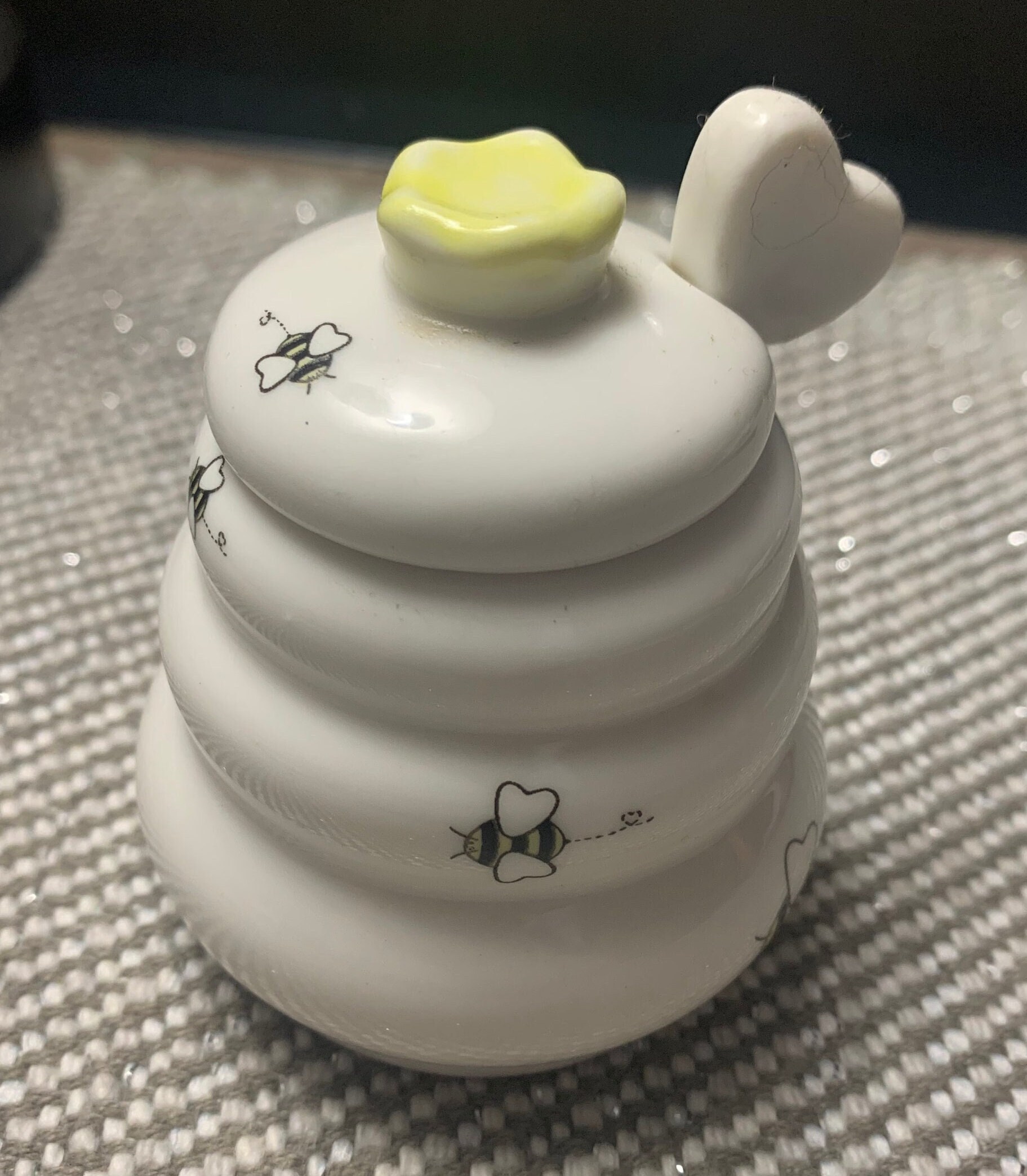 Vintage Honey Bee Hive Shaped Honey Pot With Heart-shaped Wood - Etsy