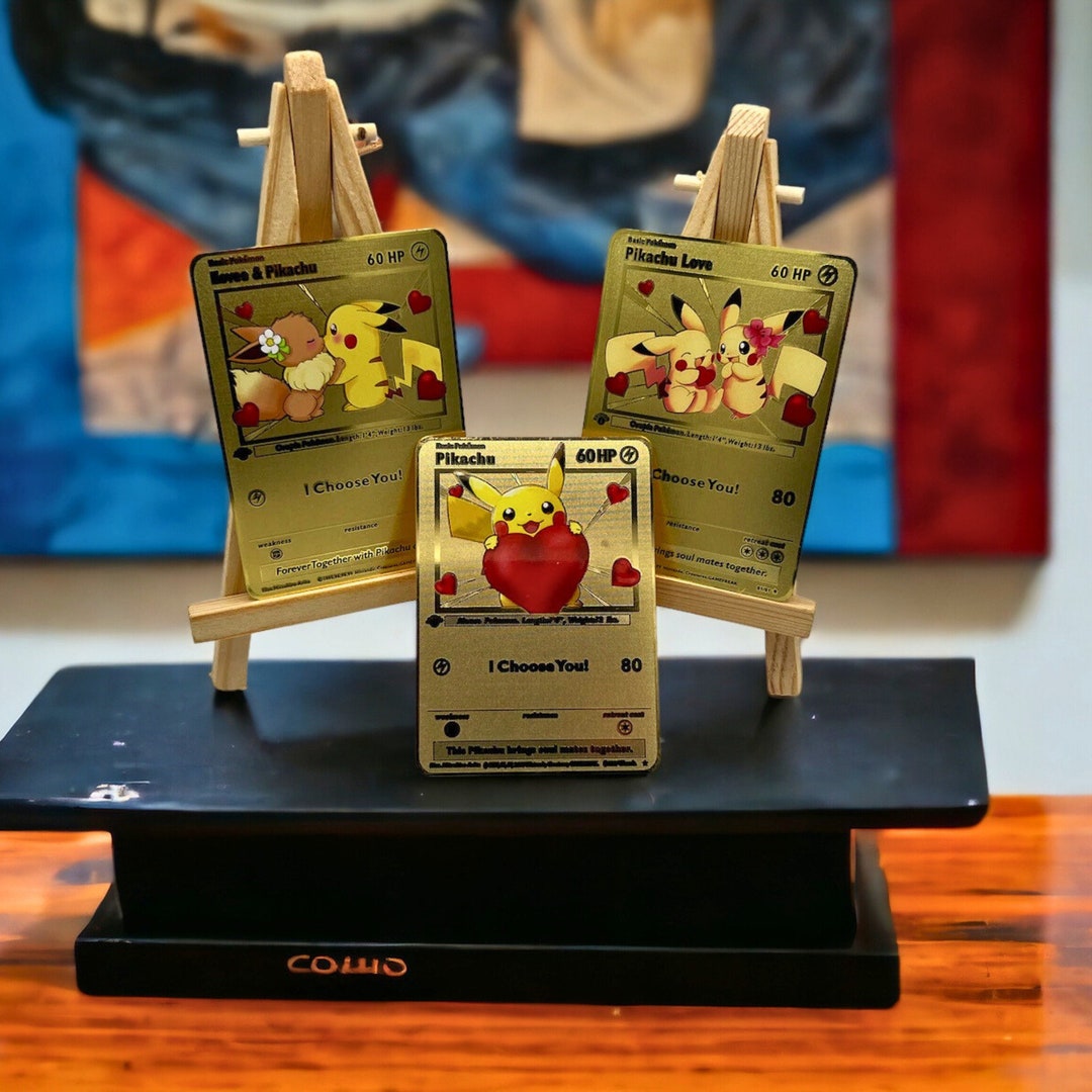 Pokemon Cards I Choose You Metallic Gold Pokemon Cards Valentines Day ...