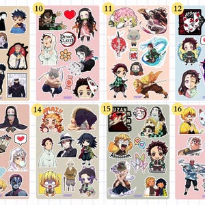 3 Matte Sticker Sheets, Anime Stickers, Sticker Pack, Sticker Bundle ...