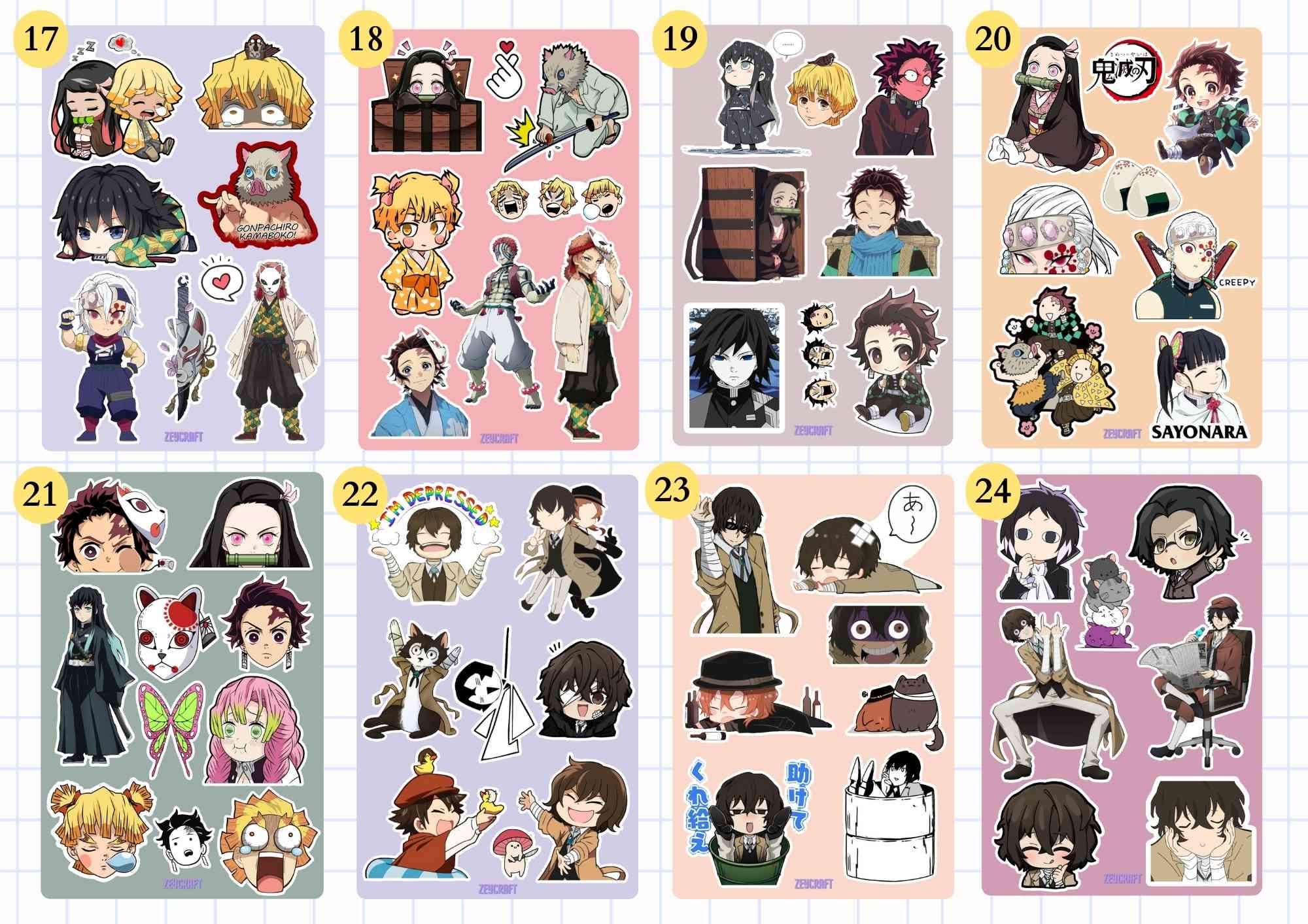 3 Matte Sticker Sheets, Anime Stickers, Sticker Pack, Sticker Bundle ...