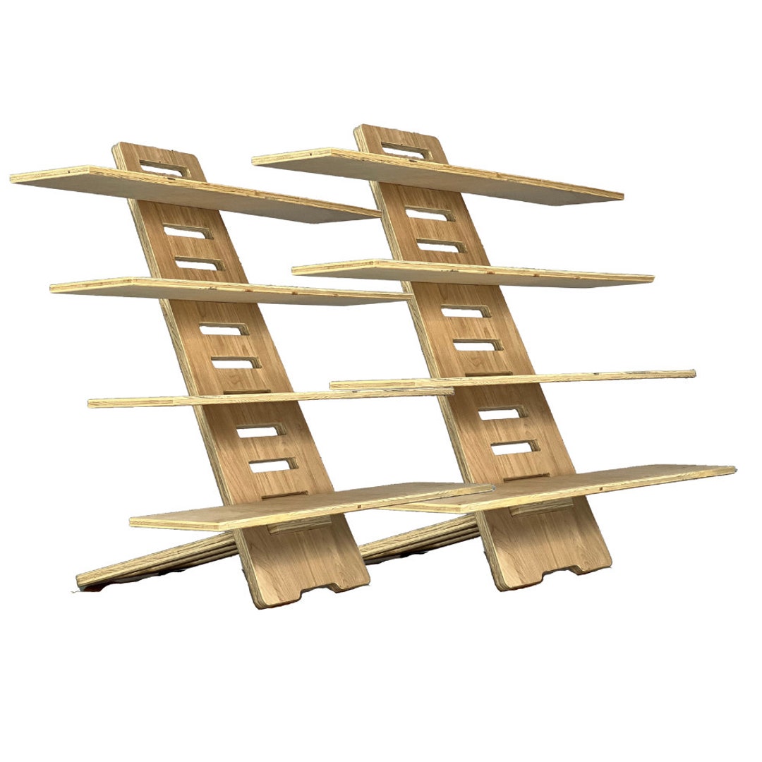 2 Pack 4 Tier 30 Shelves Portable Wood Display Craft Show, Market Fair ...