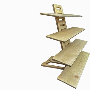 2 Pack 4 Tier 30 Shelves Portable Wood Display Craft Show, Market Fair ...