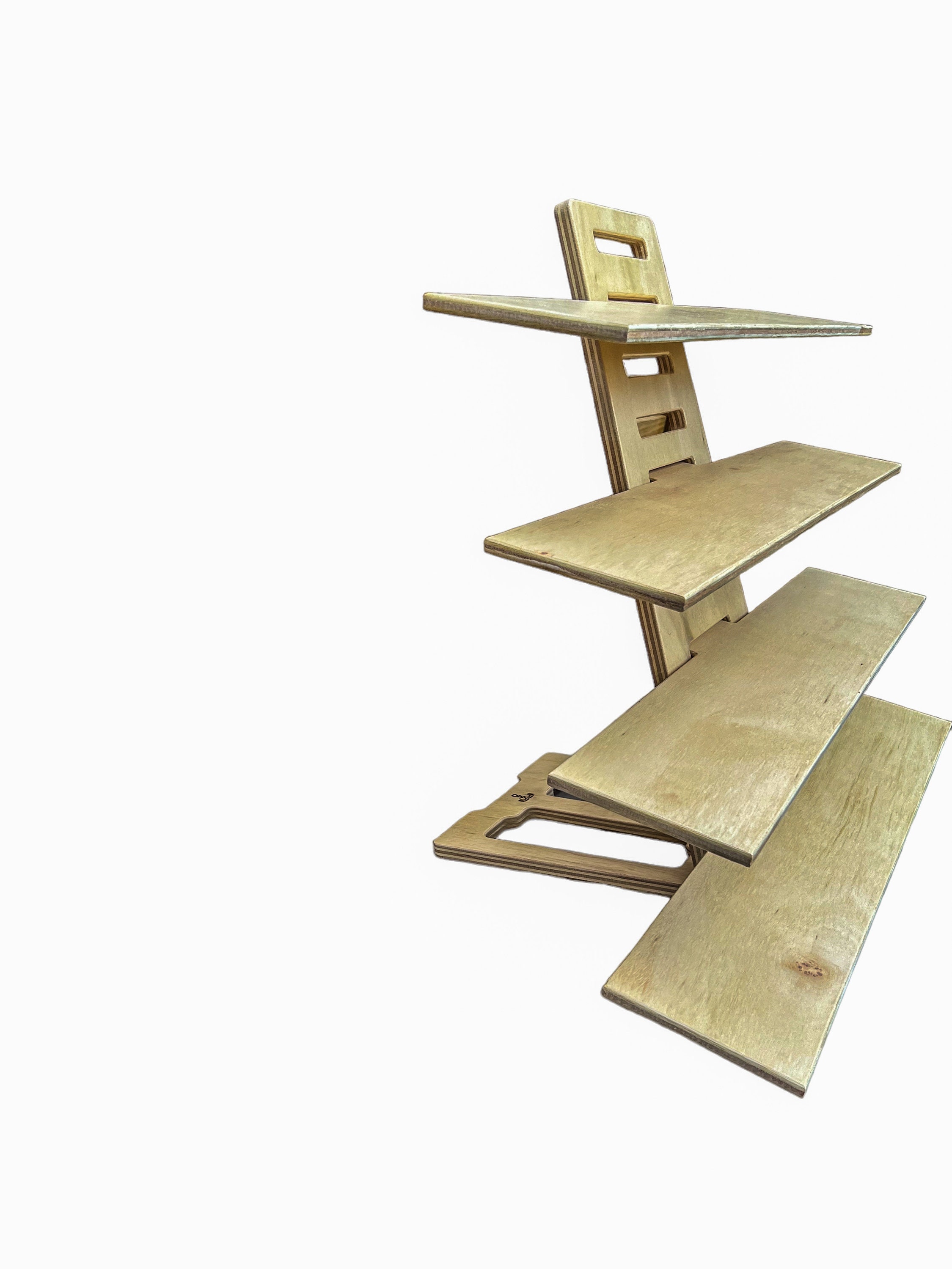 2 Pack 4 Tier 30 Shelves Portable Wood Display Craft Show, Market Fair ...