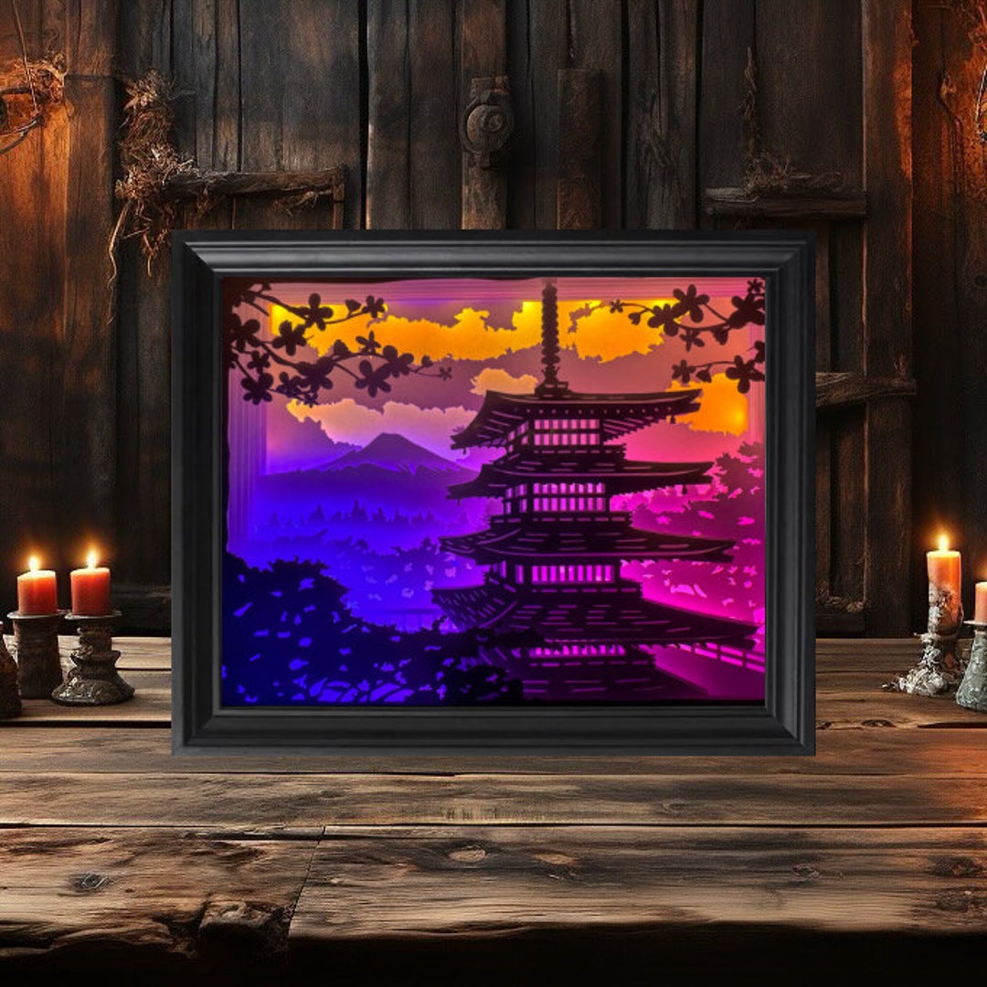 Lightbox Japanese Pagoda, Gift Idea, Christmas Decoration, Halloween ...