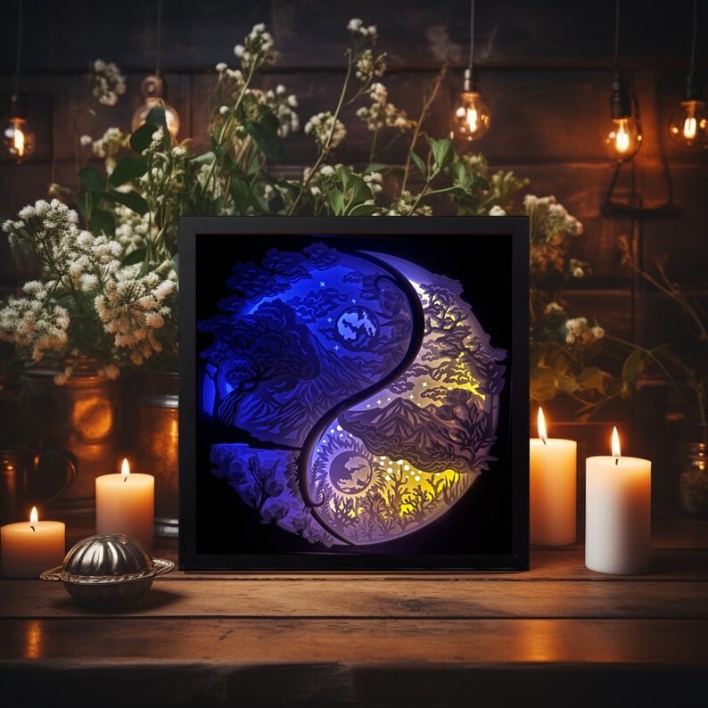 Lightbox Ying Yang Japanese, Japan, Gift Idea, Christmas Decoration ...