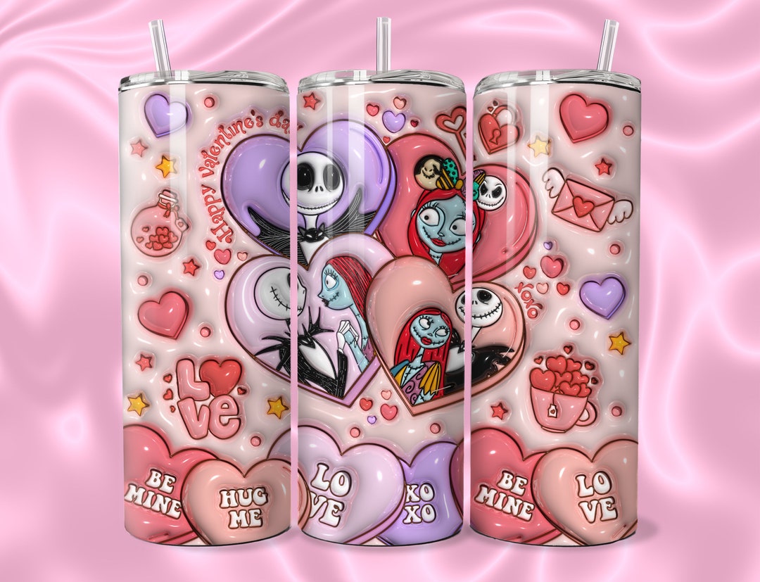 Nightmare Before Xmas Vday Sublimation Inflated Tumbler Cup Spooky ...