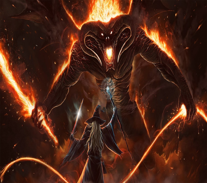 LOTR Lord of the Rings Balrog Gandalf Hobbit Sublimation Tumbler ...