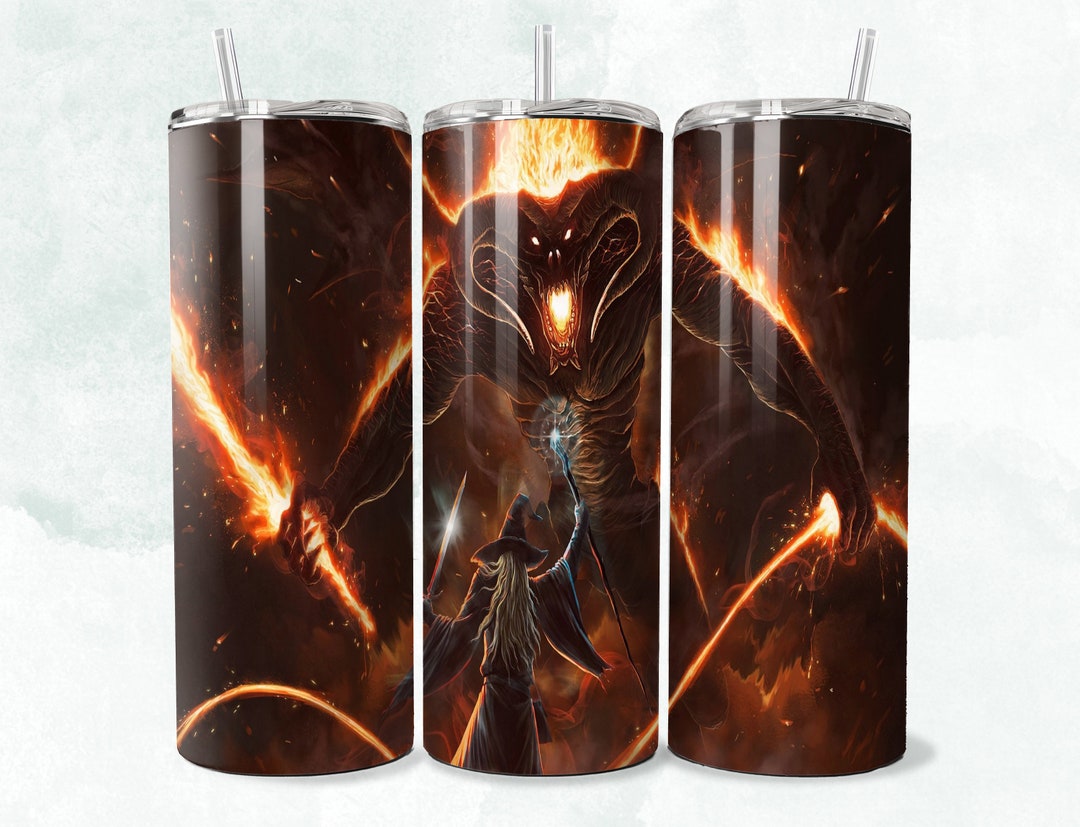 LOTR Lord of the Rings Balrog Gandalf Hobbit Sublimation Tumbler ...