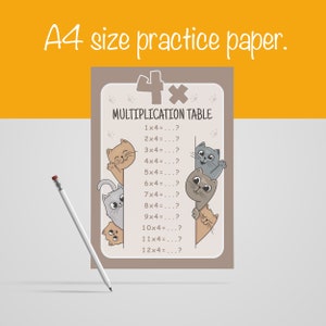 Multiplication Tables Learning Poster for Kids. Printable 1-12 Times ...