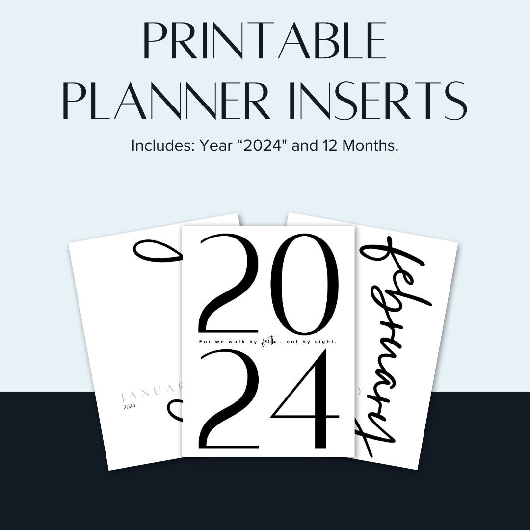 Planificador imprimible de portadas de 2024 meses inserciones - Etsy España