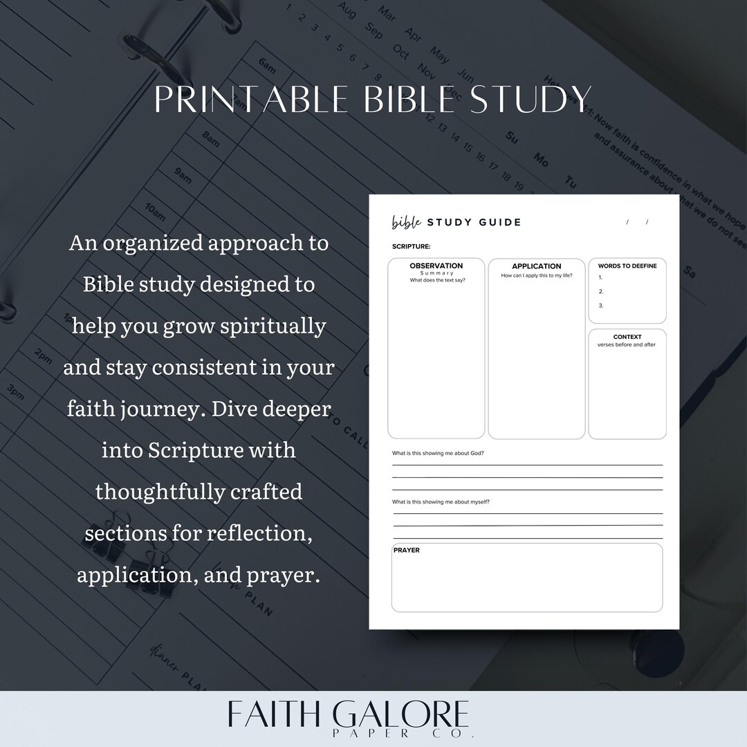 Bible Study Guide Printable, Scripture Journal, Bible Study Essentials ...