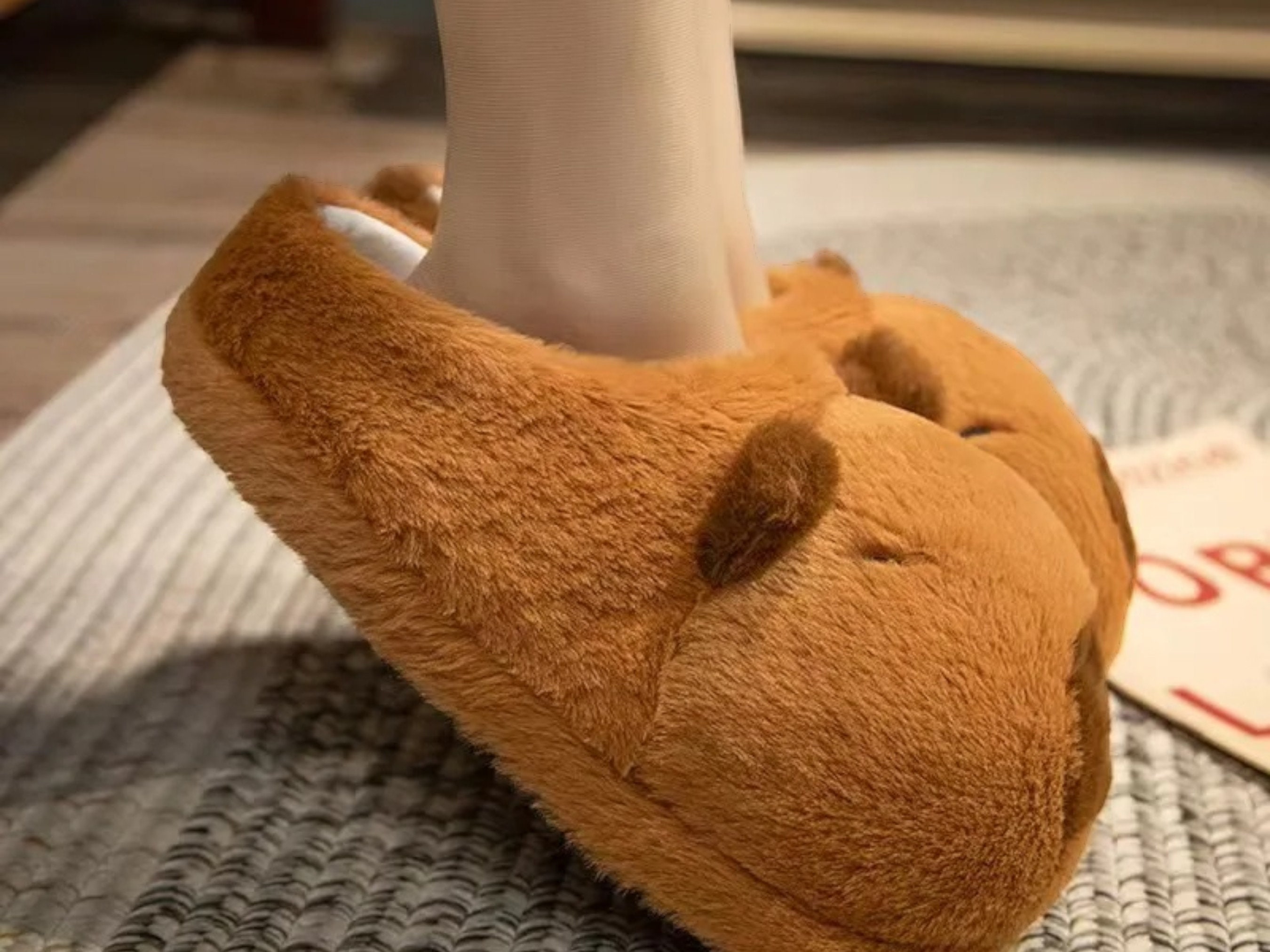 Cute Cartoon Capybara Cotton Slippers Half-wrap Heel, Soft and Non-slip ...