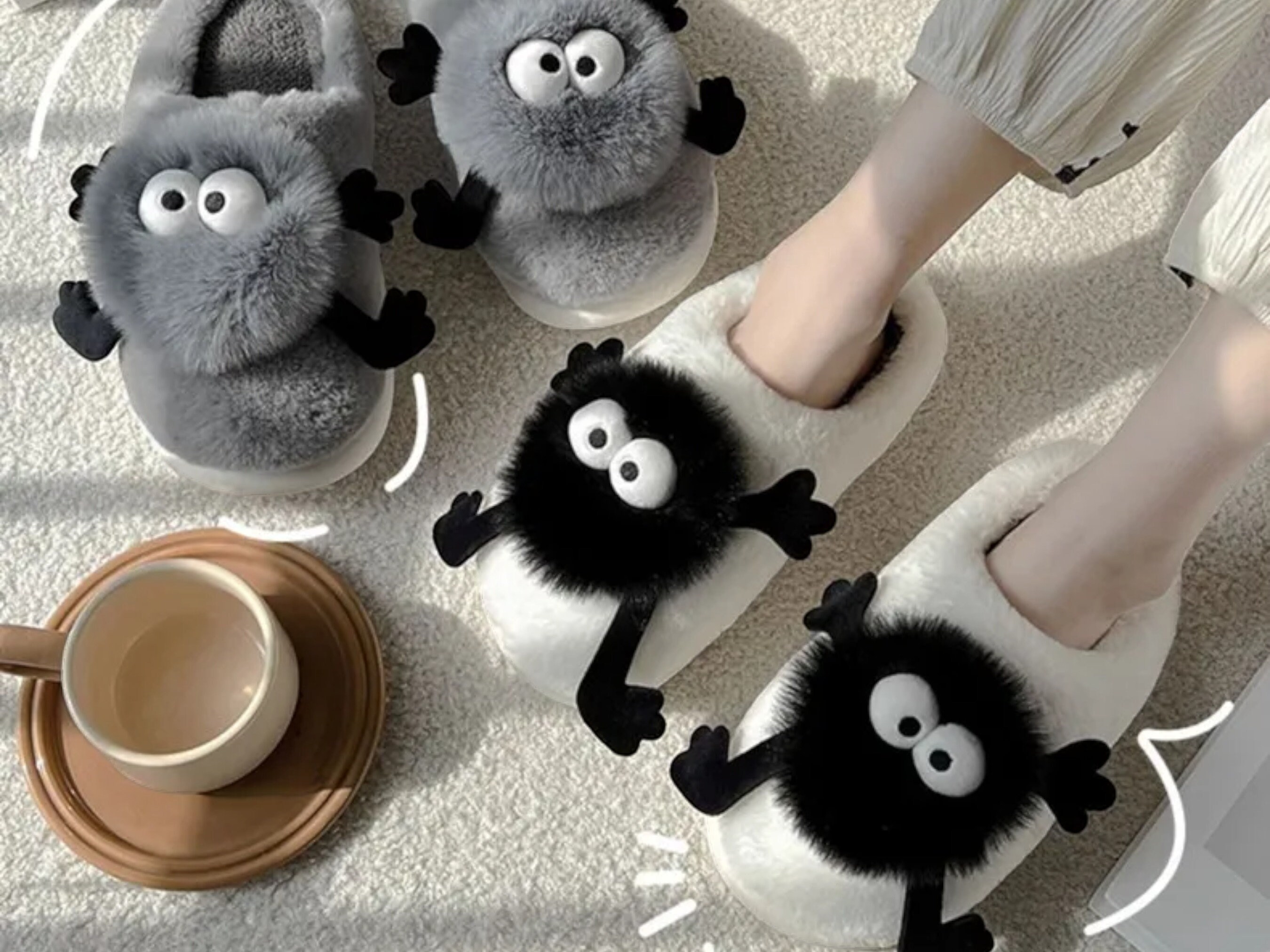 New Fashion Women's Funny Slippers Cozy Winter Warmth With Soft Furry ...