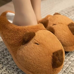 Cute Cartoon Capybara Cotton Slippers Half-wrap Heel, Soft and Non-slip ...