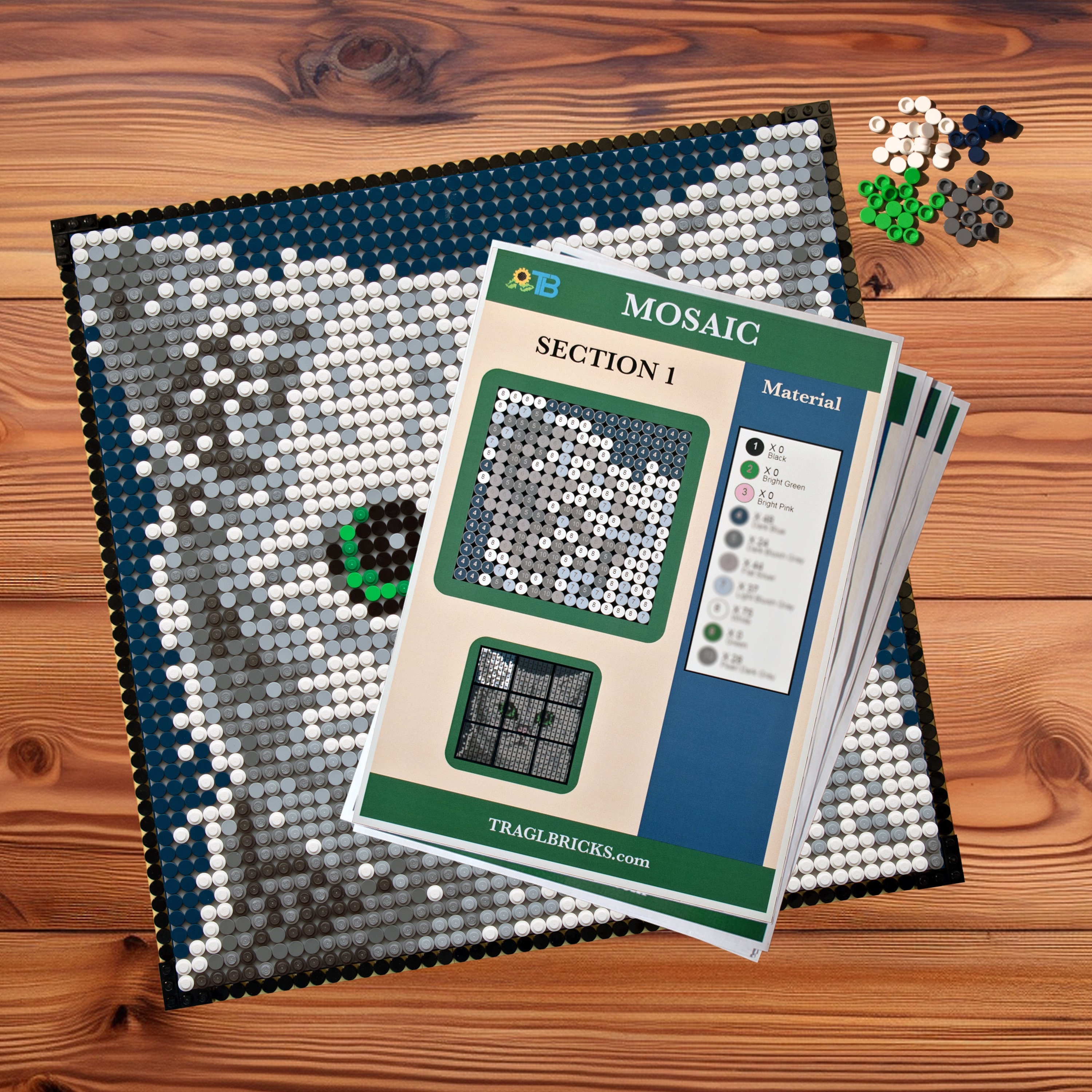 Cats Brick Mosaic Art DIGITAL Building Instructions Home Wall Decor ...