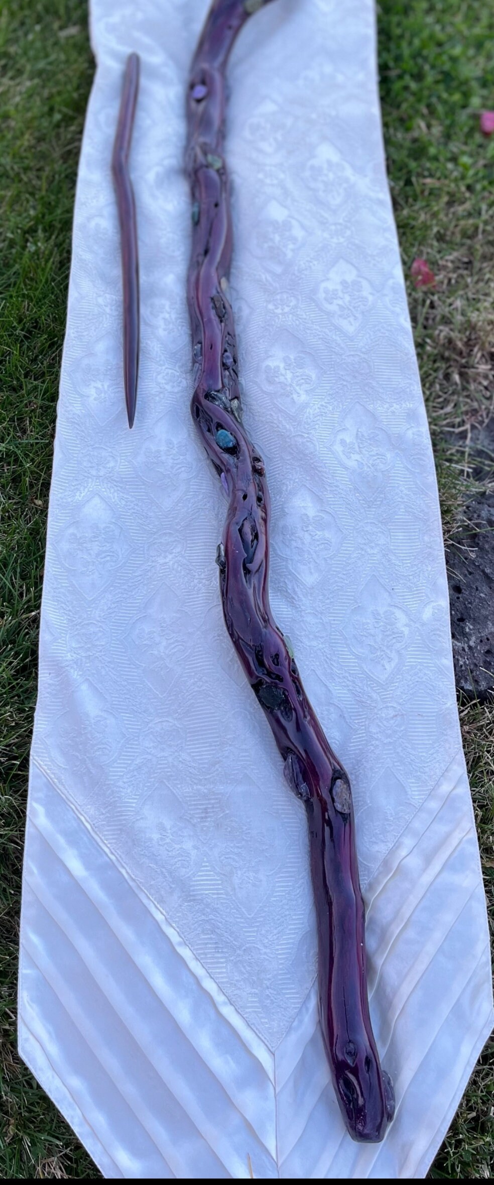 Royal Enchantment - Sacred Wizard Staff With Embedded Stones, Moldavite ...