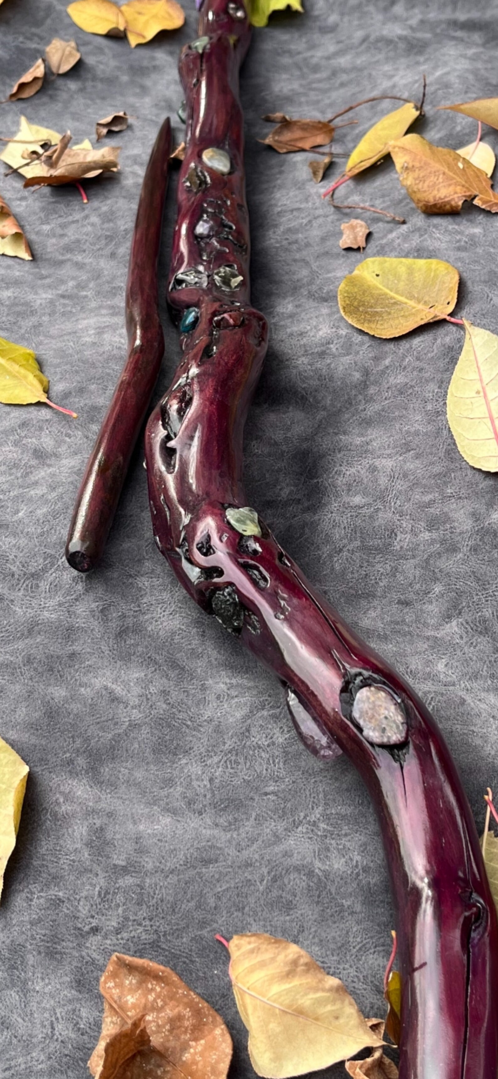 Royal Enchantment - Sacred Wizard Staff With Embedded Stones, Moldavite ...