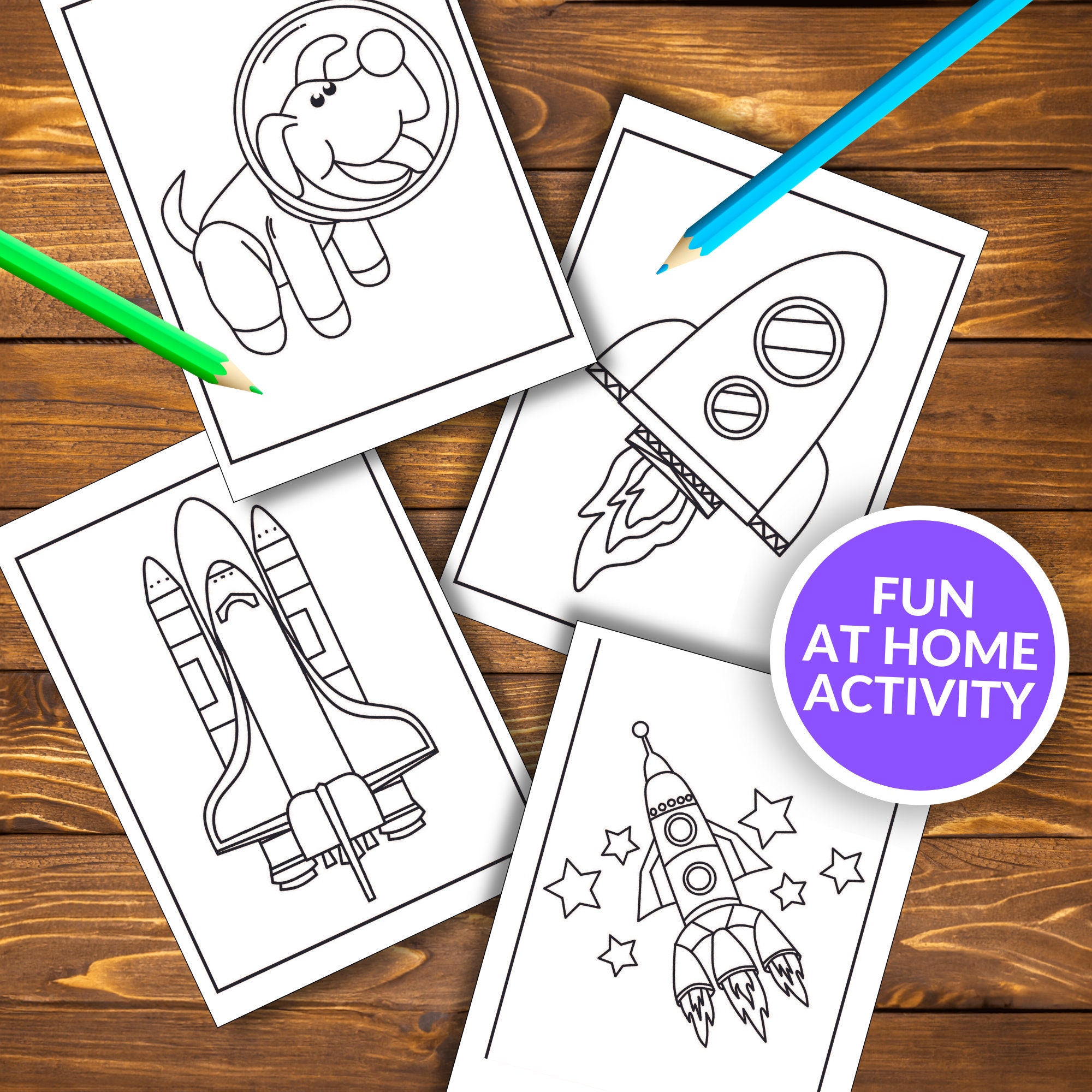 Space Printable Coloring Pages, Space Coloring Book, Easy and Pretty ...