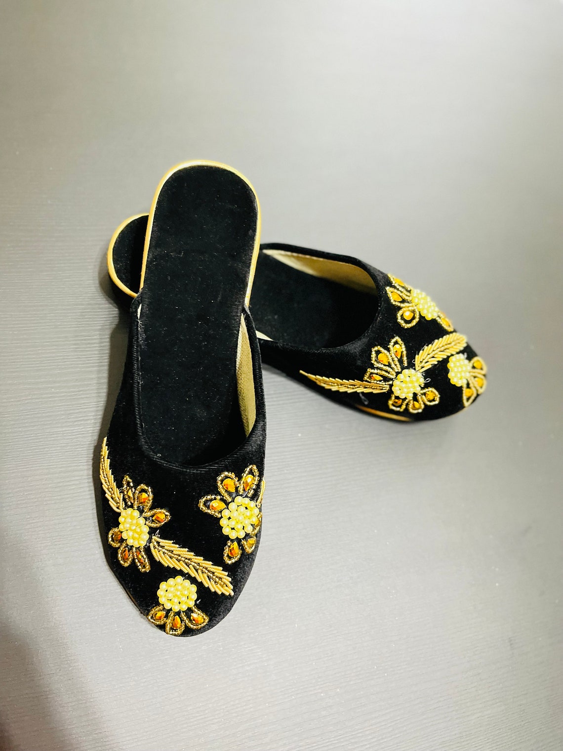 Velvet Shoes With Gold Embroidery Are Traditional Nepali Wedding Shoes ...