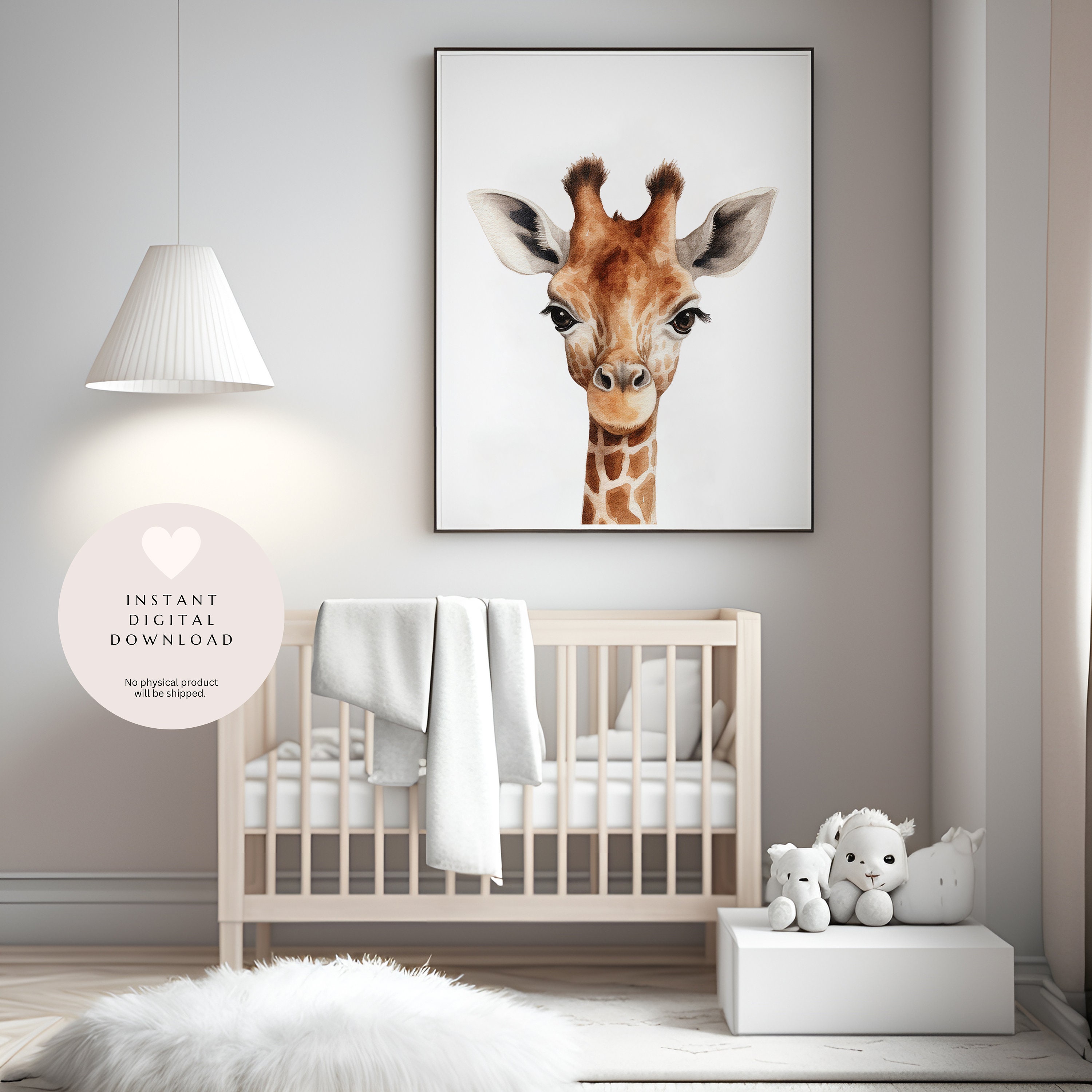Giraffe Printable Wall Art for Home Decor; Safari Themed Baby Nursery ...